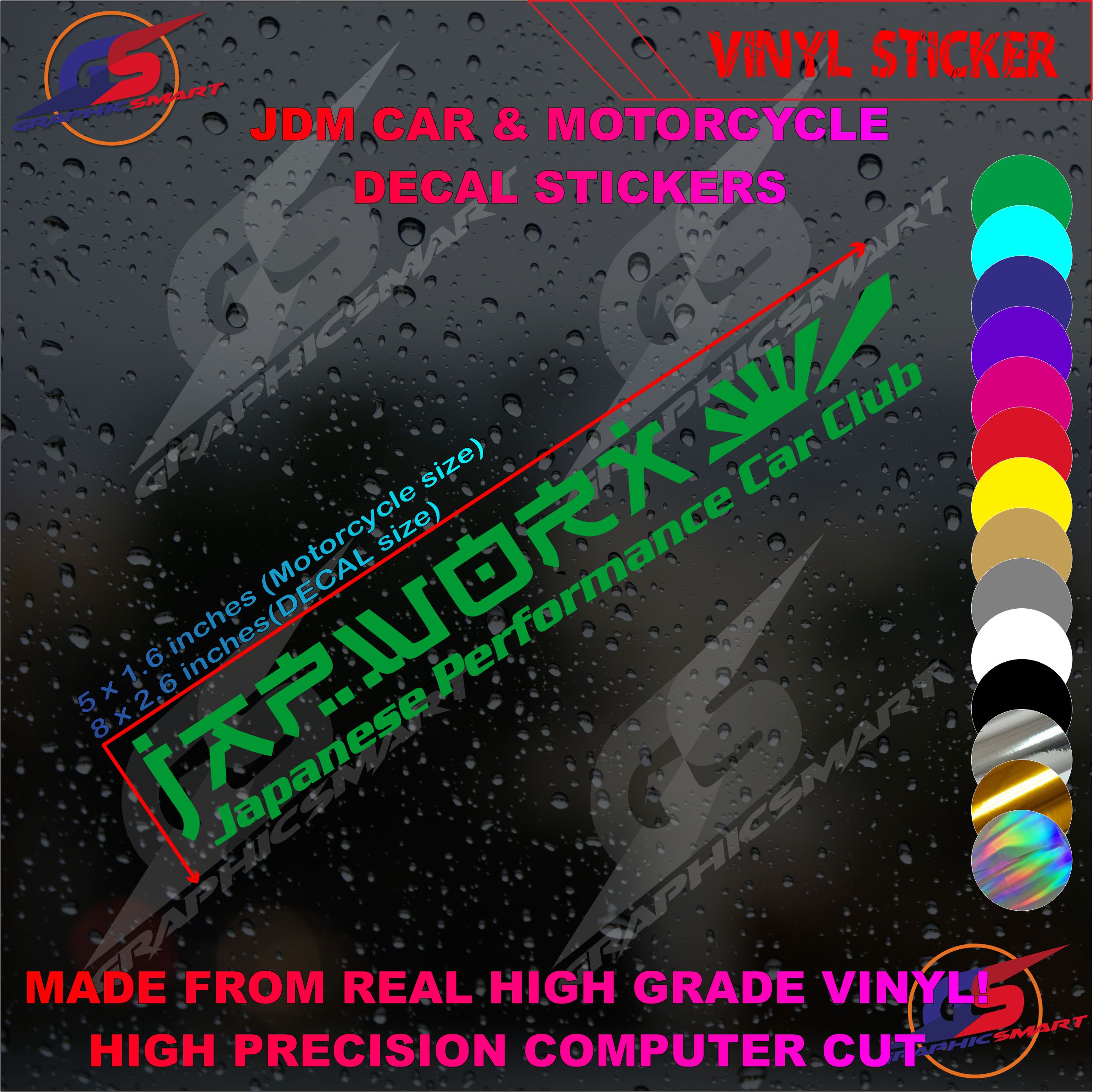 JDM Jap Worx JPCC Sticker Vinyl Decal For All Vehicles High Quality ...