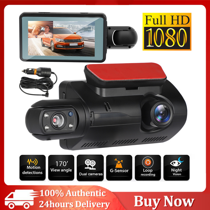 【COD】24hours Delivery Dash Cam Car 1440P Night Vision Dual Lens 3" IPS ...
