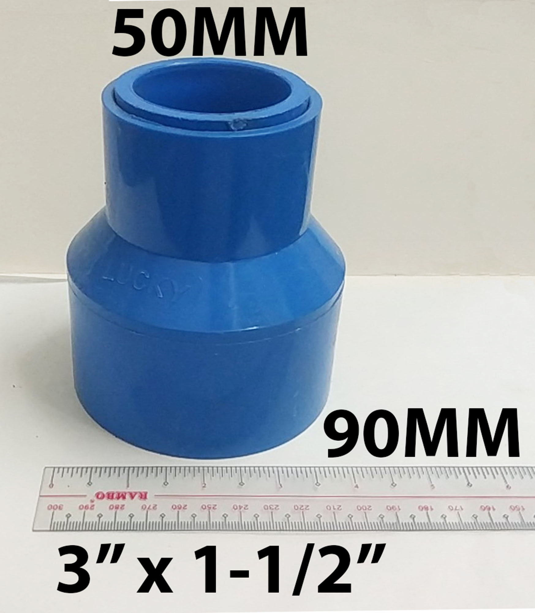 PVC COUPLING REDUCER 3" X 1-1/2" BLUE FOR CLEAN WATER PVC BELL REDUCER ...