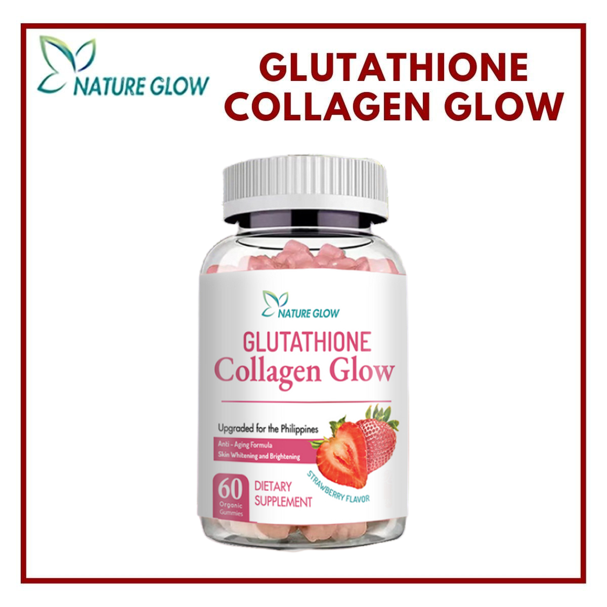 【Buy 1 Take 4】NATURE GLOW Glutathione Collagen Glow Gummies Whitening Gummies Anti-Aging Skin ...
