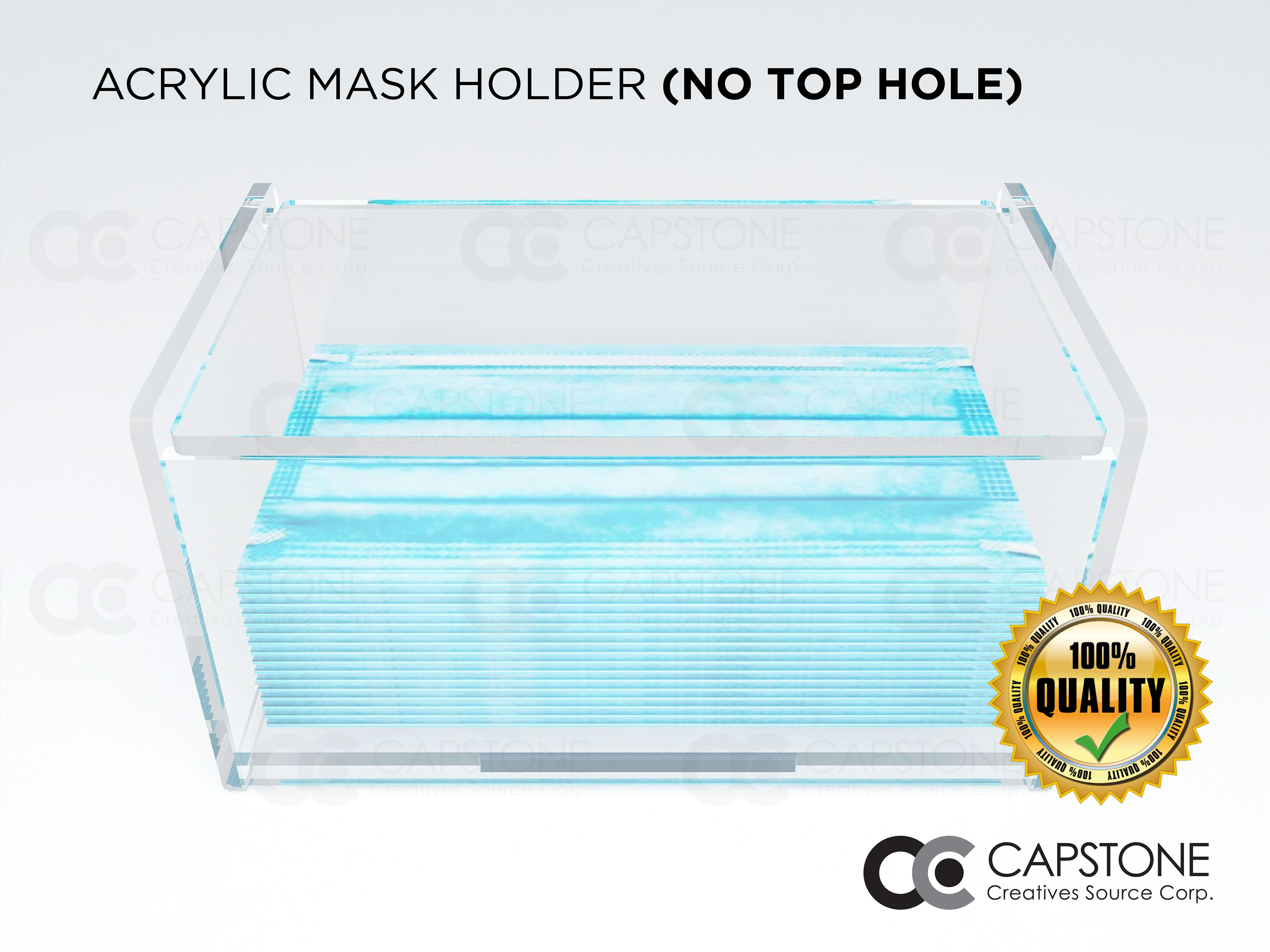 Acrylic Face Mask Dispenser (1way access ) no hole (thick quality ...