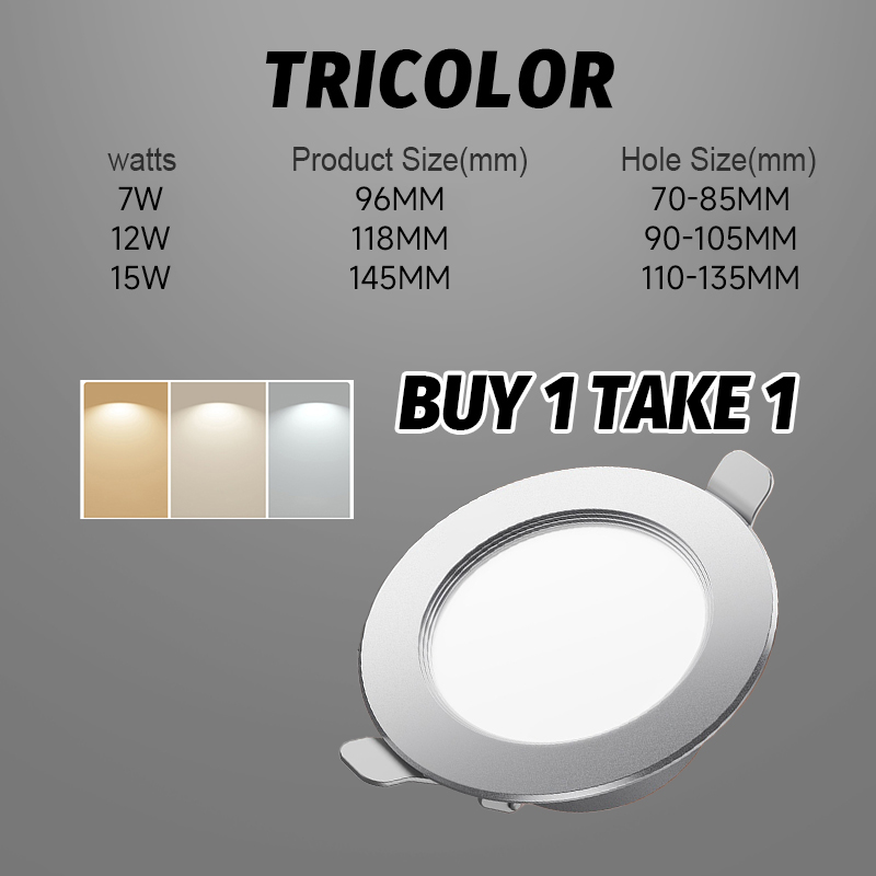 OOKAS Pin Lights led for ceiling 3 color Downlight Tone Recessed Panel ...