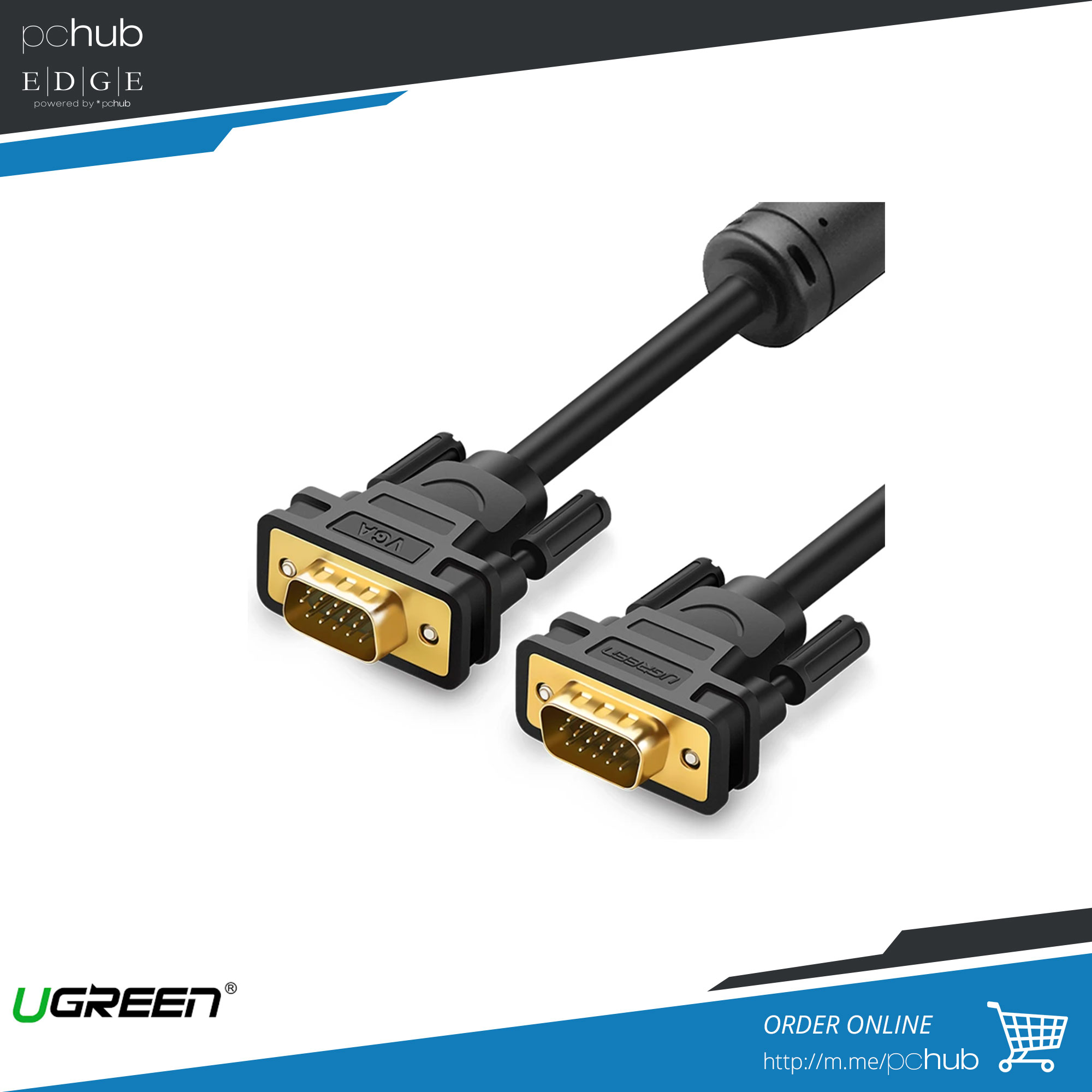 PChub | Ugreen VGA Cable, M to M, 1080p/60hz, 1.5m, pn: VG101-11630 ...