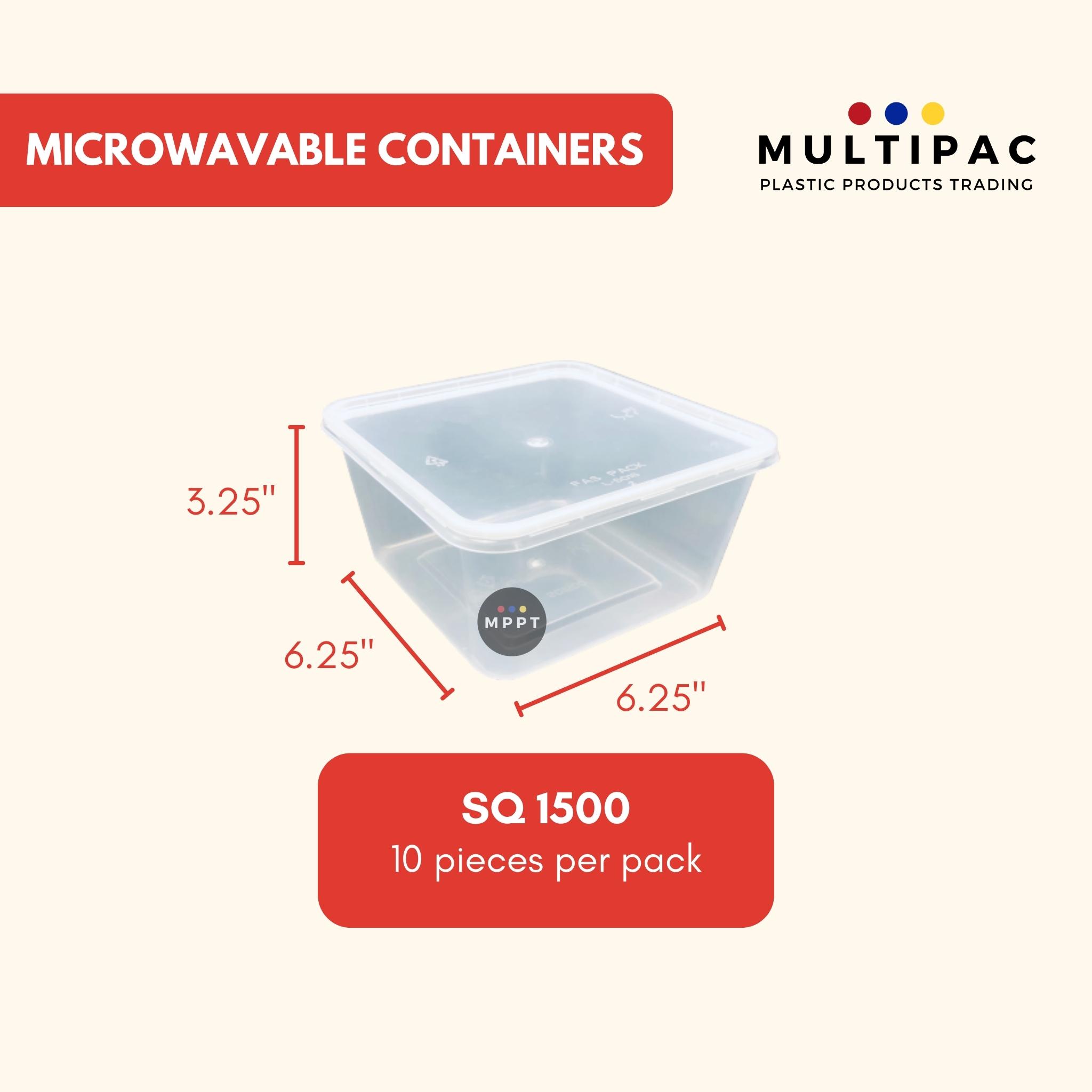 Square Microwavable Containers - SQ 500, SQ 1000, SQ 1500, SQ 2000 ...