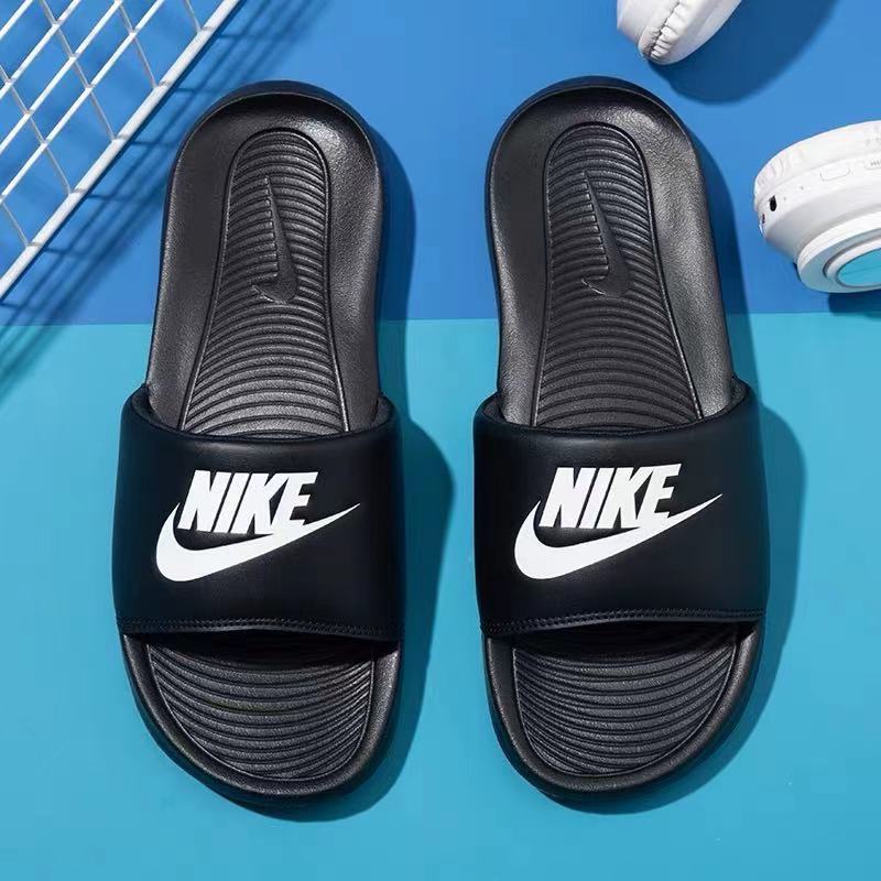 New genuine Nike high-end couple slippers(black/black/white) | Lazada PH