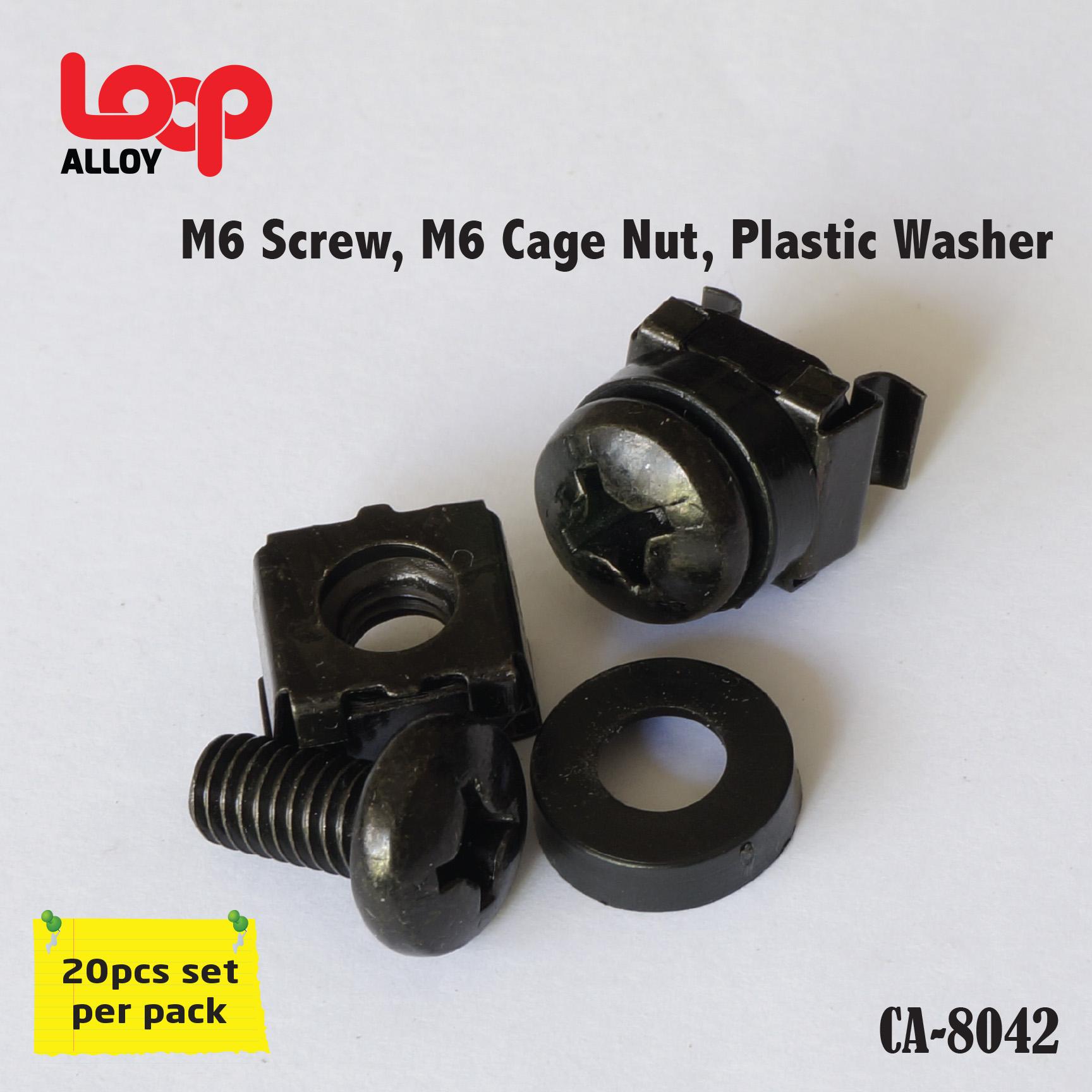 Loop Alloy M6 Screw Cage Nuts rubber Washer for Rack Mount Server ...