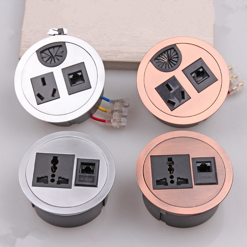 New Desktop Socket Outlet Computer Table Wire Hole Cover Table Cable ...