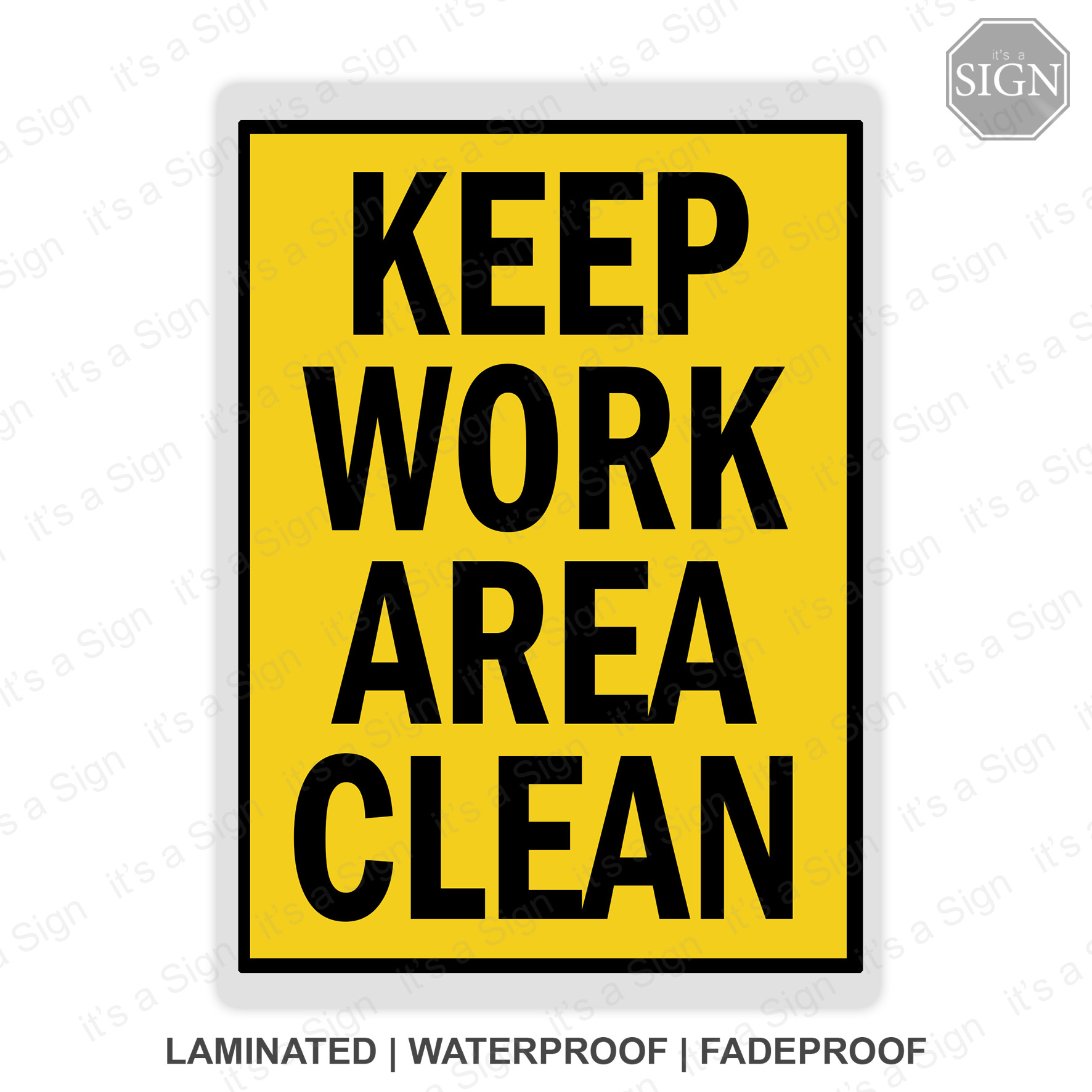 Keep Work Area Clean - Laminated Signage Waterproof - A4 Size | Lazada PH