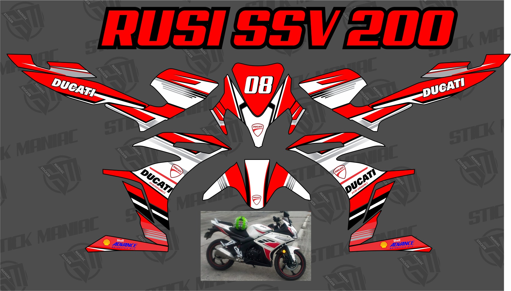 Rusi Gazelle, Rusi SS-v200 full body decals | Lazada PH