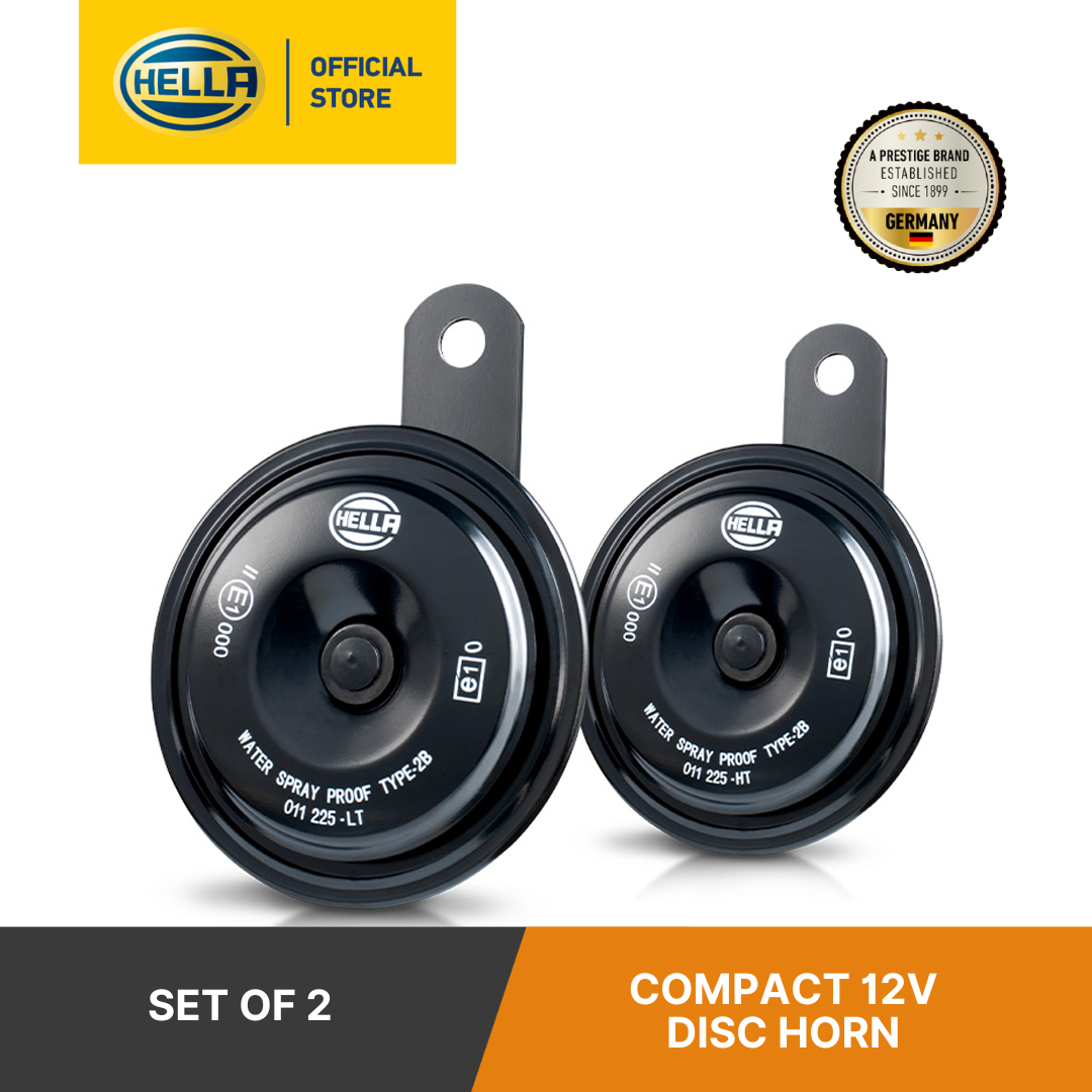 Hella Compact 12V Disc Horn (Set Of 2) - 011 225 801 Horn Black | Lazada PH