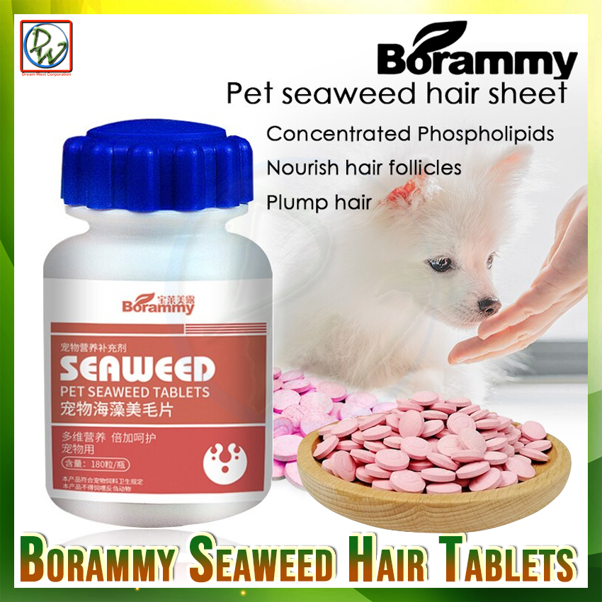 Borammy SEAWEED Beauty Hair Tablets Calcium Pet Supplements 180 Tablets ...
