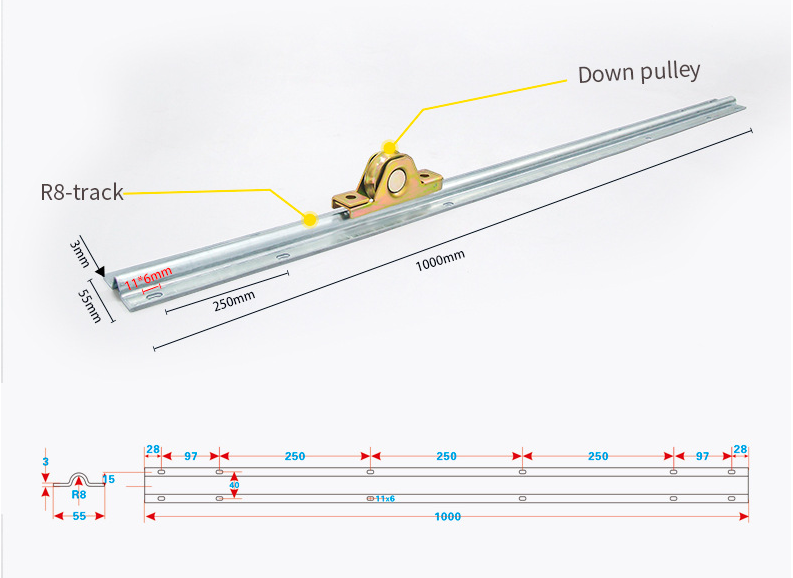 Stainless Steel 1M/PC R8/R10/DV Sliding Gate Rail Track Hardware U ...