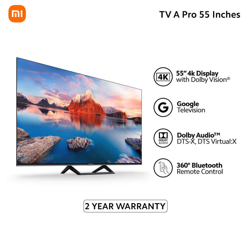 Xiaomi TV A Pro 55 inch 4K Ultra HD Dolby Vision Google TV Dolby Audio ...