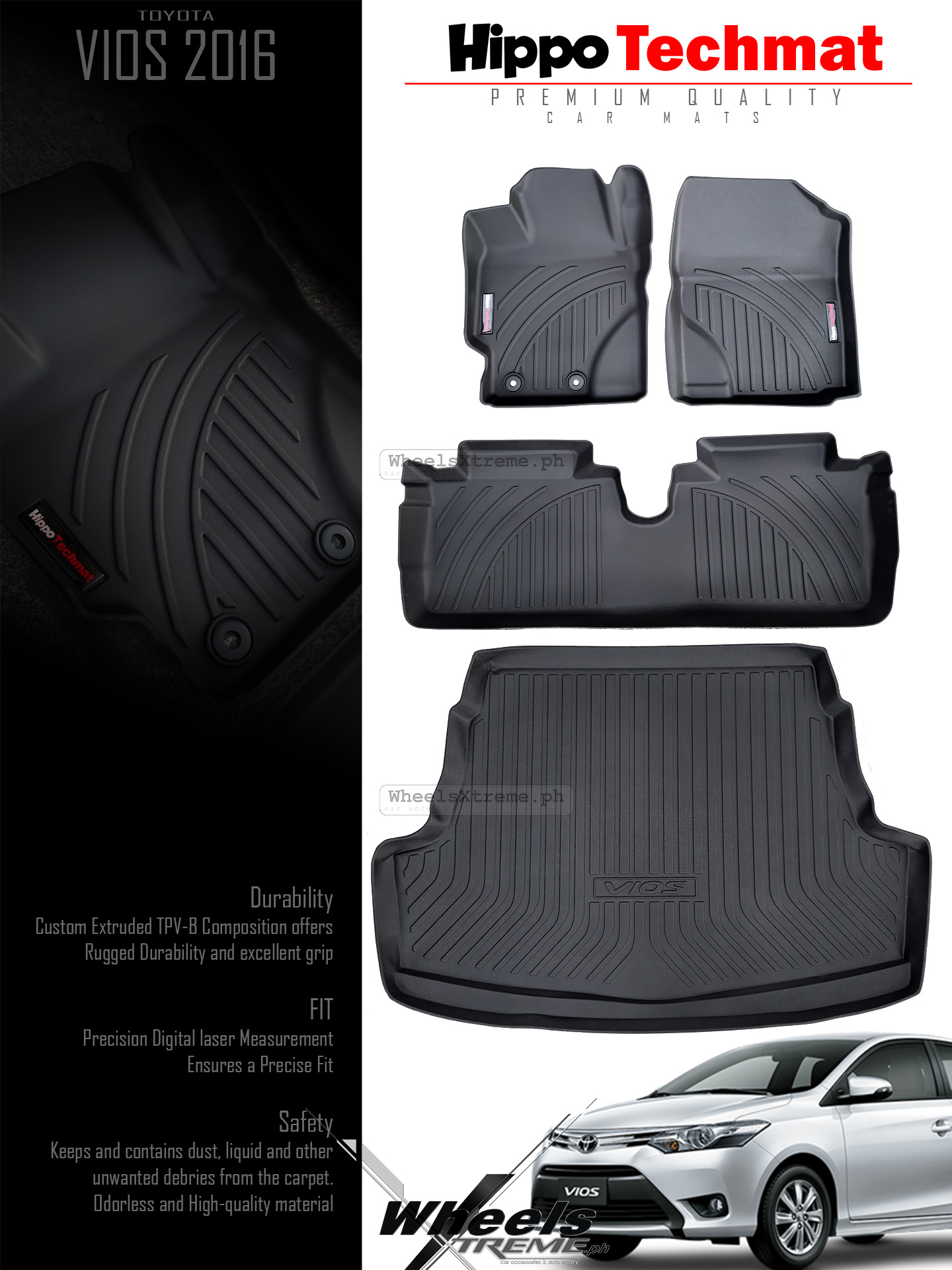 Toyota VIOS 2018-2023 Pro Serries Hippo Techmat Deep Dish Matting ...