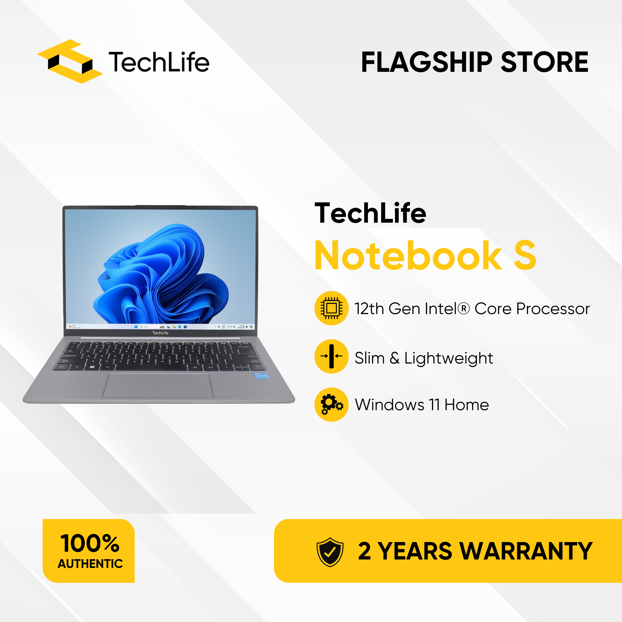 TechLife Notebook S Laptop (Silver) | 12th Gen Intel® Core™ i3 ...