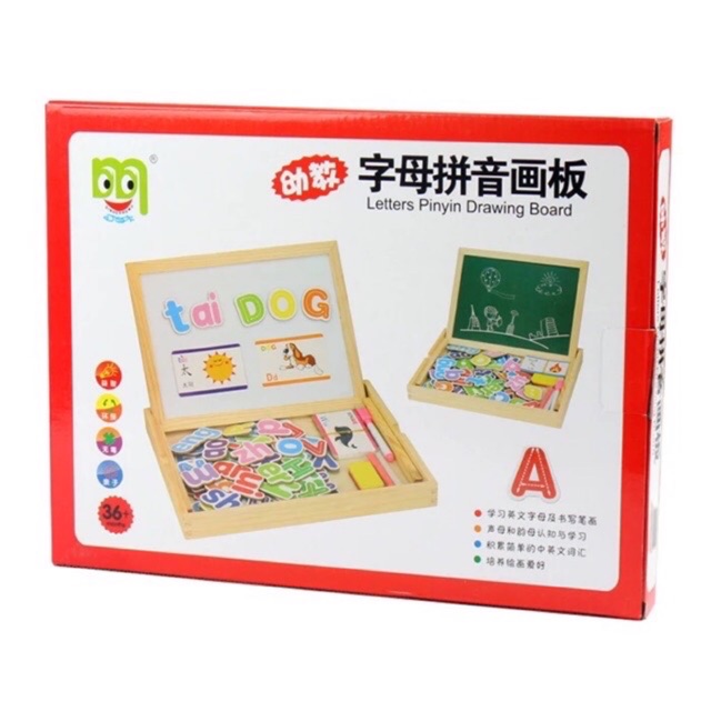 0l&Luckyone Alphabet learning wooden board 2 in 1 | Lazada PH