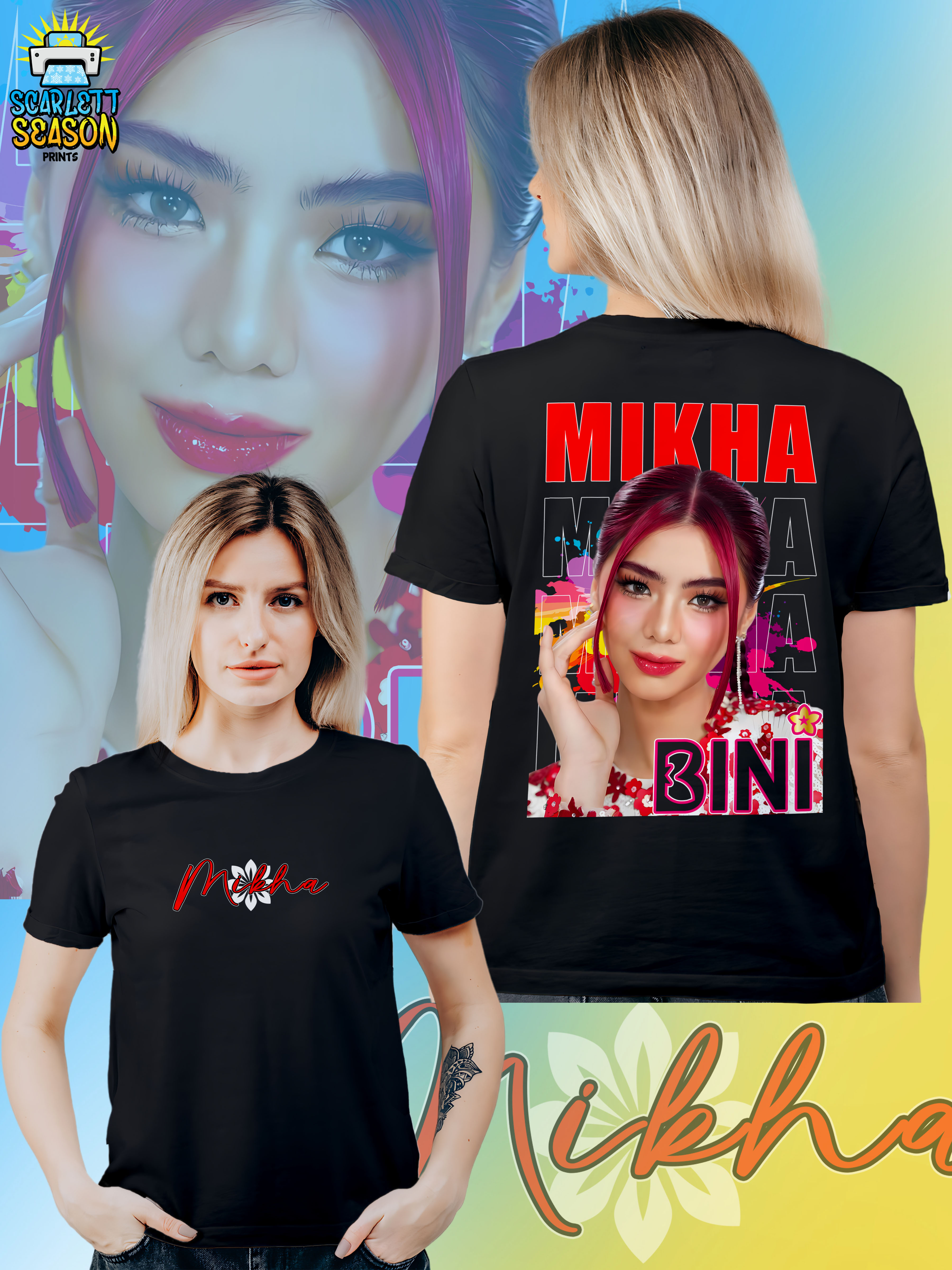 Bini - Bloom Black TShirt Collection - Aiah, Colet, Gwen, Jhoanna ...
