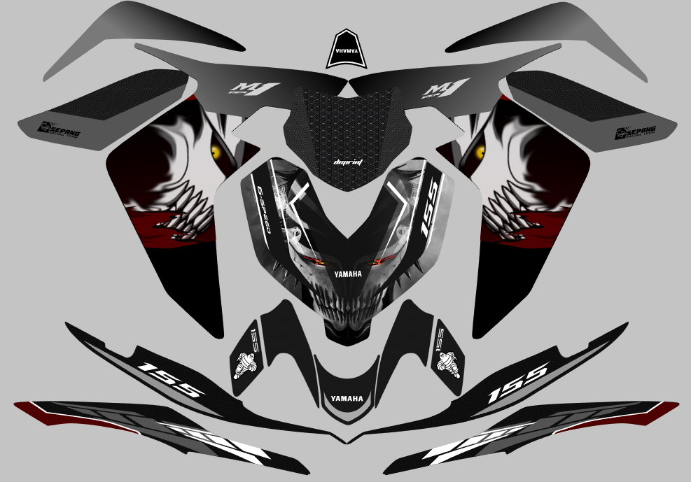 Sniper 155 Fulldecals laminated High quality Sticker BLACK COLOR ...