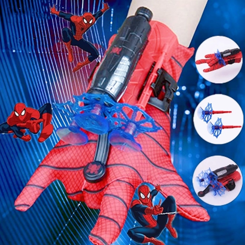 NEW Spiderman Glove Launcher Web Shooter Toys Cosplay Spider Silk ...