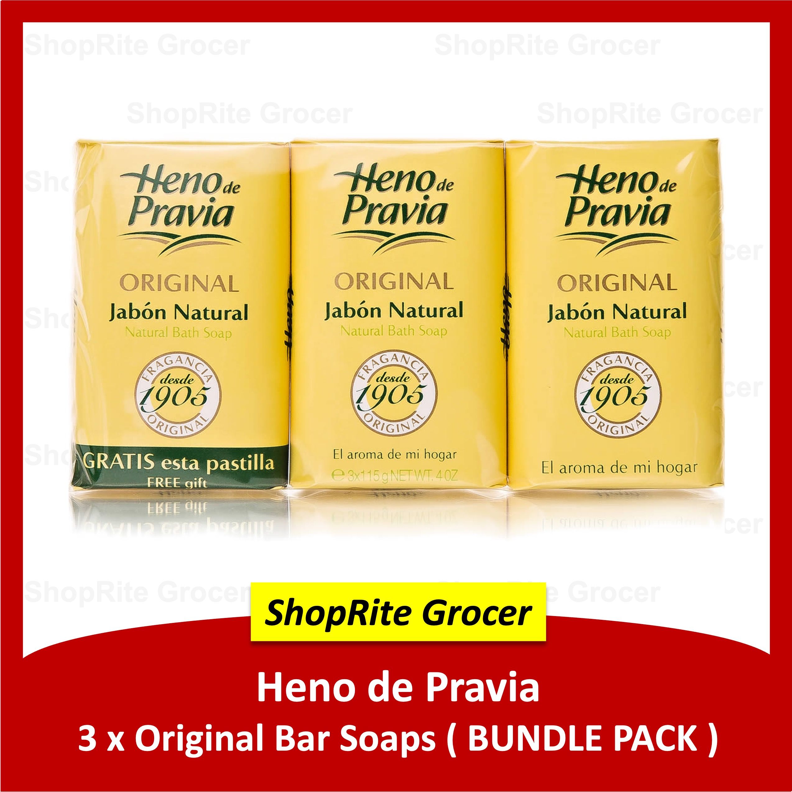 Heno de Pravia Original (Jabon Natural) Moisturizing Bath BAR SOAP (115 ...