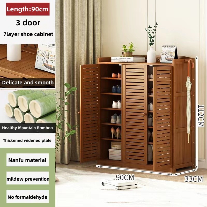 Shoe Cabinet Wooden with Door Multi-Functional Shelf Shoe Storage ...