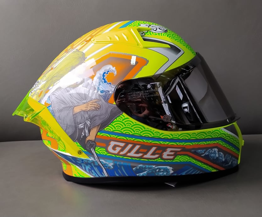 GILLE HELMET GTS-V1 135 TADASHI (YELLOW-BLUE) | Lazada PH