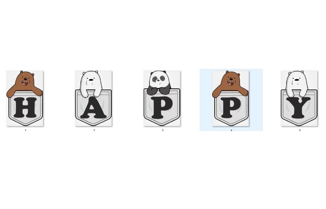 Customized Letters We Bare Bears Banner/We Bare Bear/Happy Birthday ...