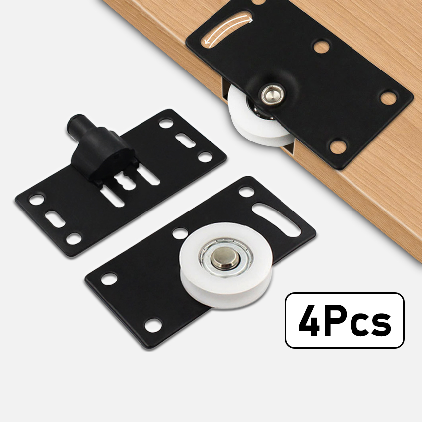 4 Set Wardrobe Cabinet Cabinet Sliding Door Roller Closet Durable ...