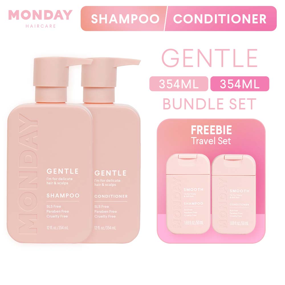 [BUNDLE SET] MONDAY GENTLE Shampoo + Conditioner (354 ml x 2) | Lazada PH