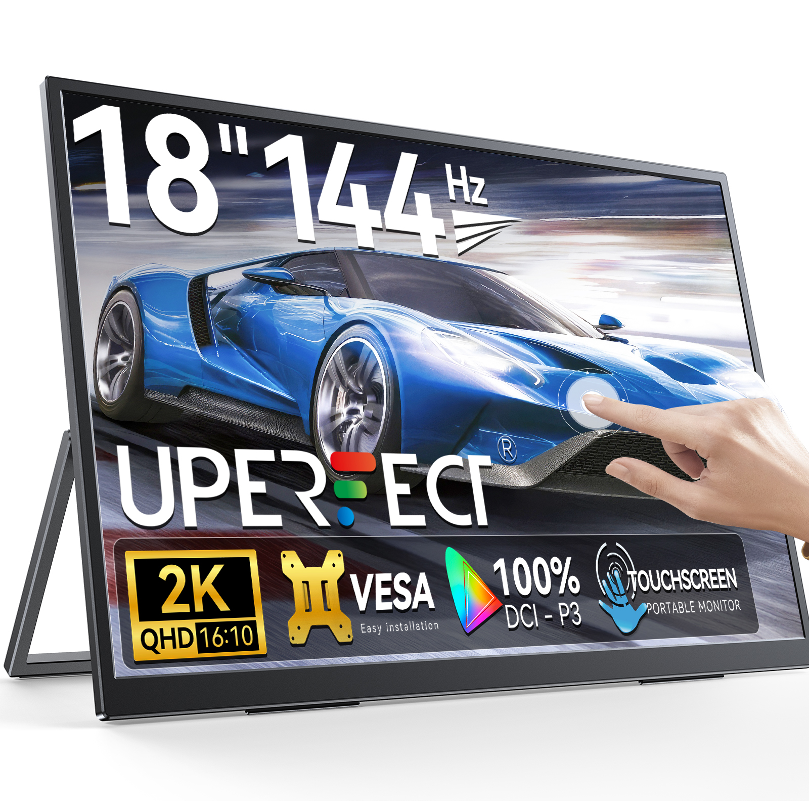 UPERFECT 18inch Touch screen Portable Monitors 2K 144hz Gaming displays ...