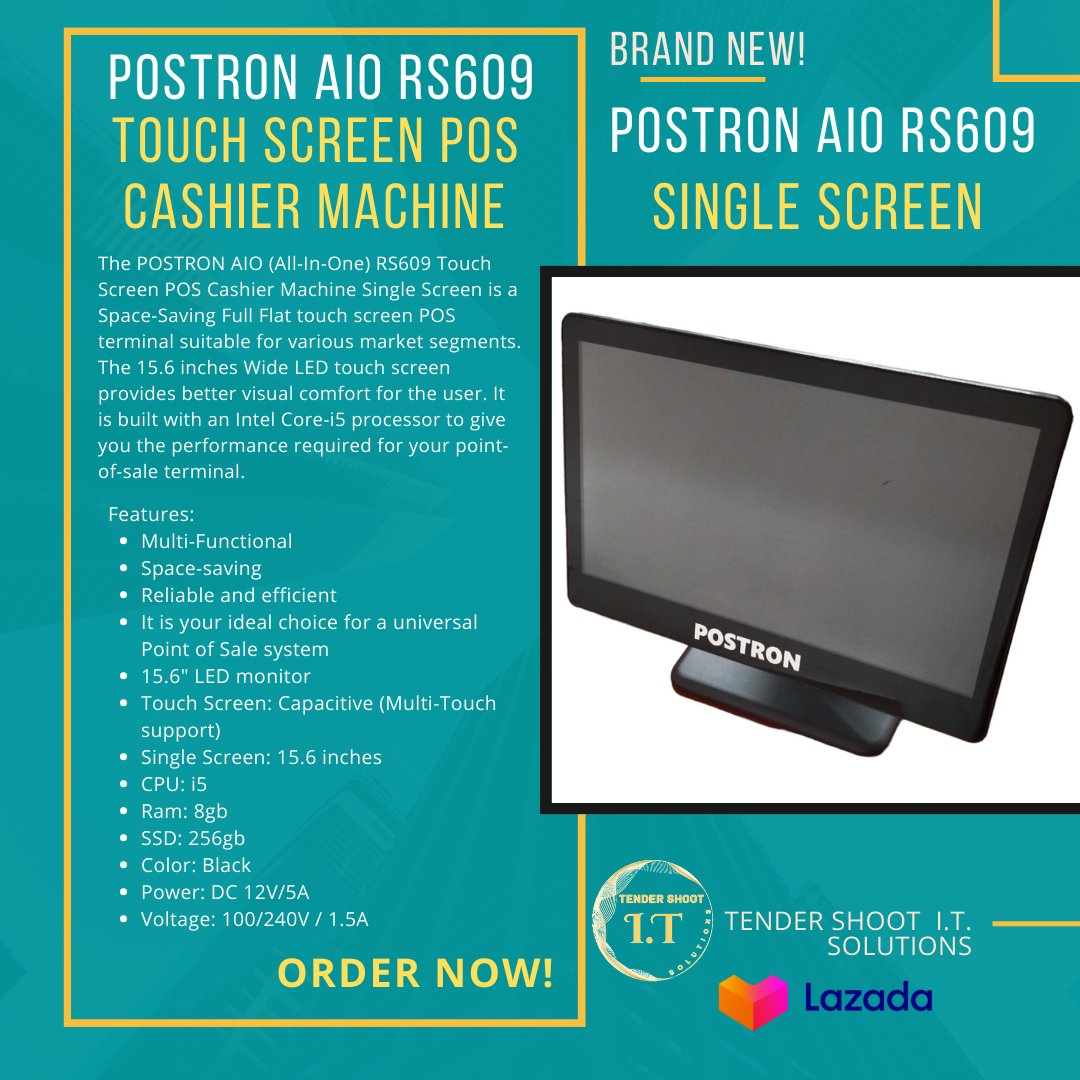 Brand New! Original! POSTRON AIO (All-In-One) RS609 i5 8gb 256gb 15.6 ...