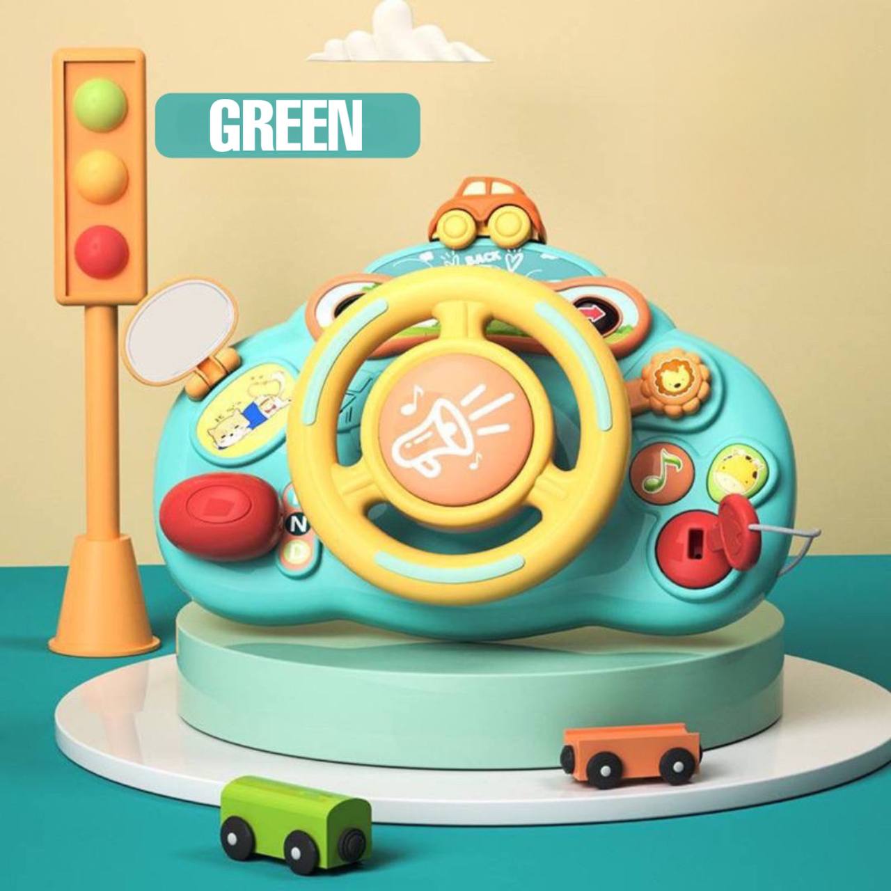 BYJ SOBEBEAR Steering Wheel First Driving Educational Baby Musical Toy ...
