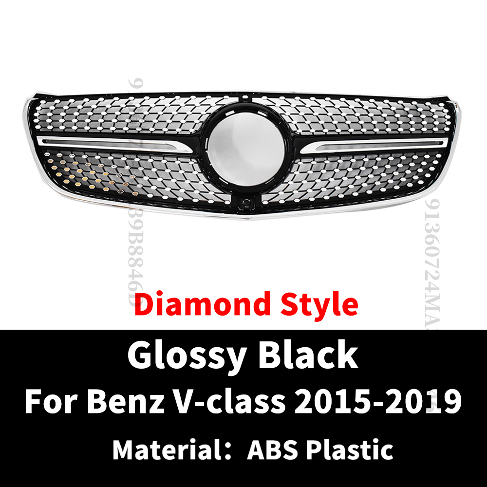 Diamond Style Front Grille Racing Bumper Grill Facelift For Benz Vito V ...