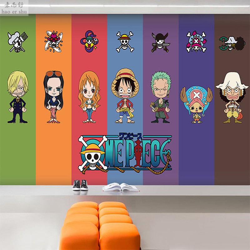 Cartoon Anime One Piece Lufei Color Cartoon Wallpaper Warm Children's ...