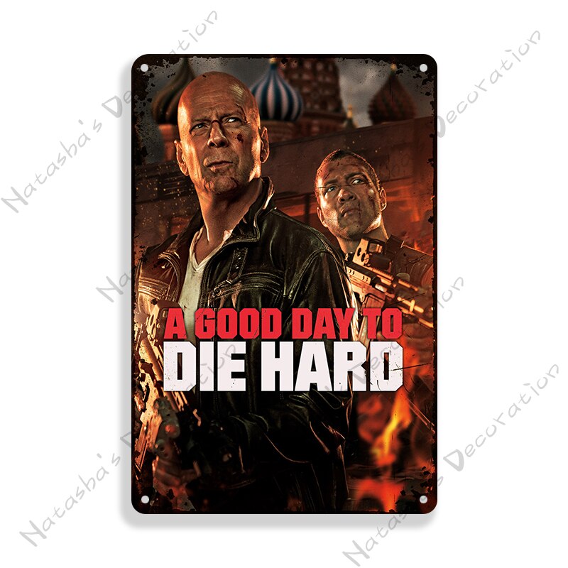 1988 Action Movie Die Hard Metal Plate Vintage Poster Metal Tin Sign ...