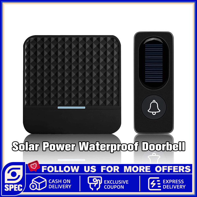 Spec Long Range Solar Power Wireless Waterproof Doorbell Light Control ...