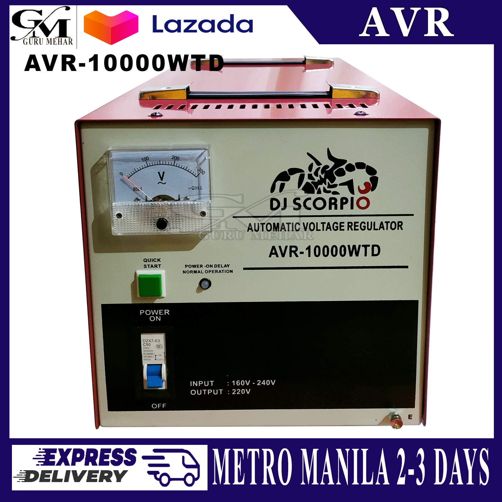 DJ SCORPIO (AVR-10000WTD) - Automatic Voltage Regulator 10000 Watts AVR ...