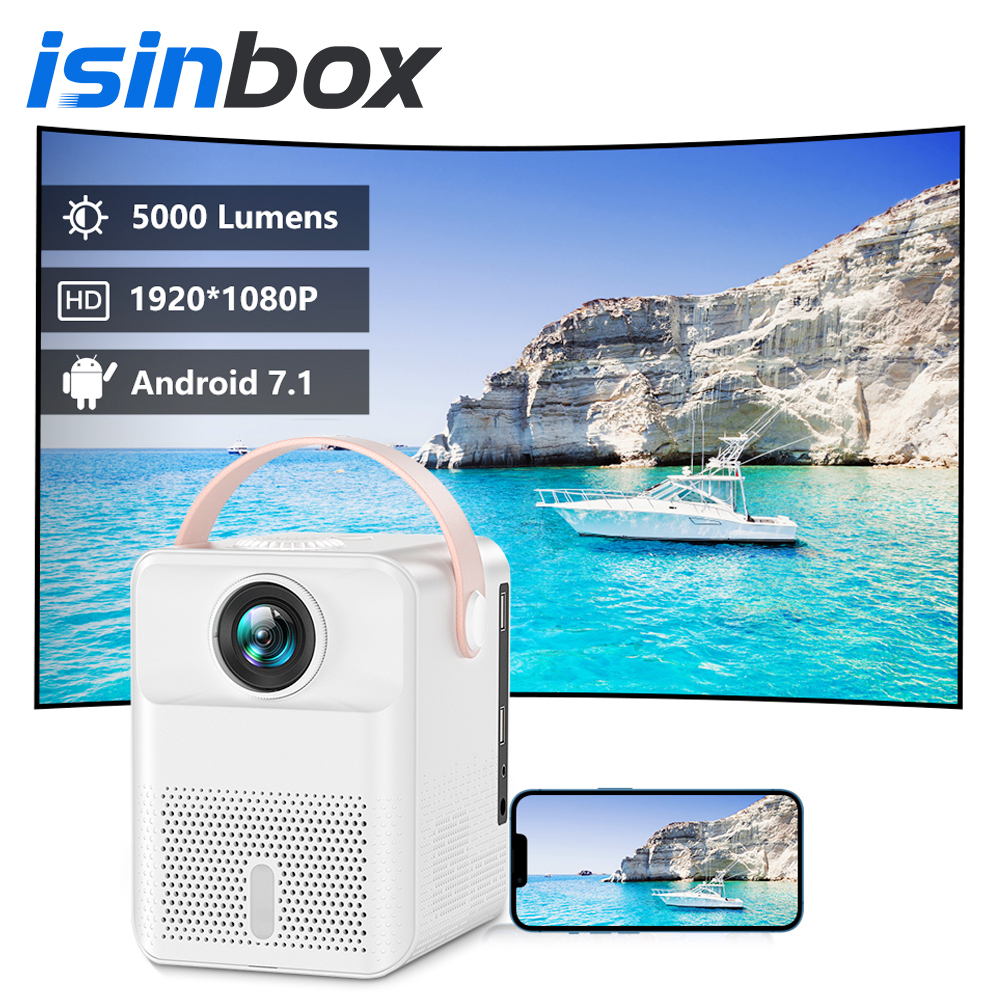 iSinbox iS500 mini portable led Projector Full HD 1080P android 7.1 ...