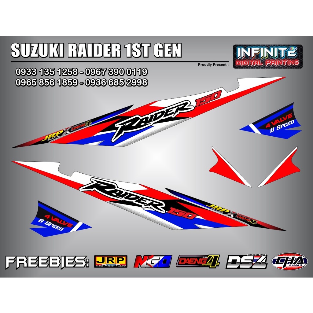 motorcycle stickers Suzuki Raider 150 1st Gen Decal (Stock Design) 8 ...