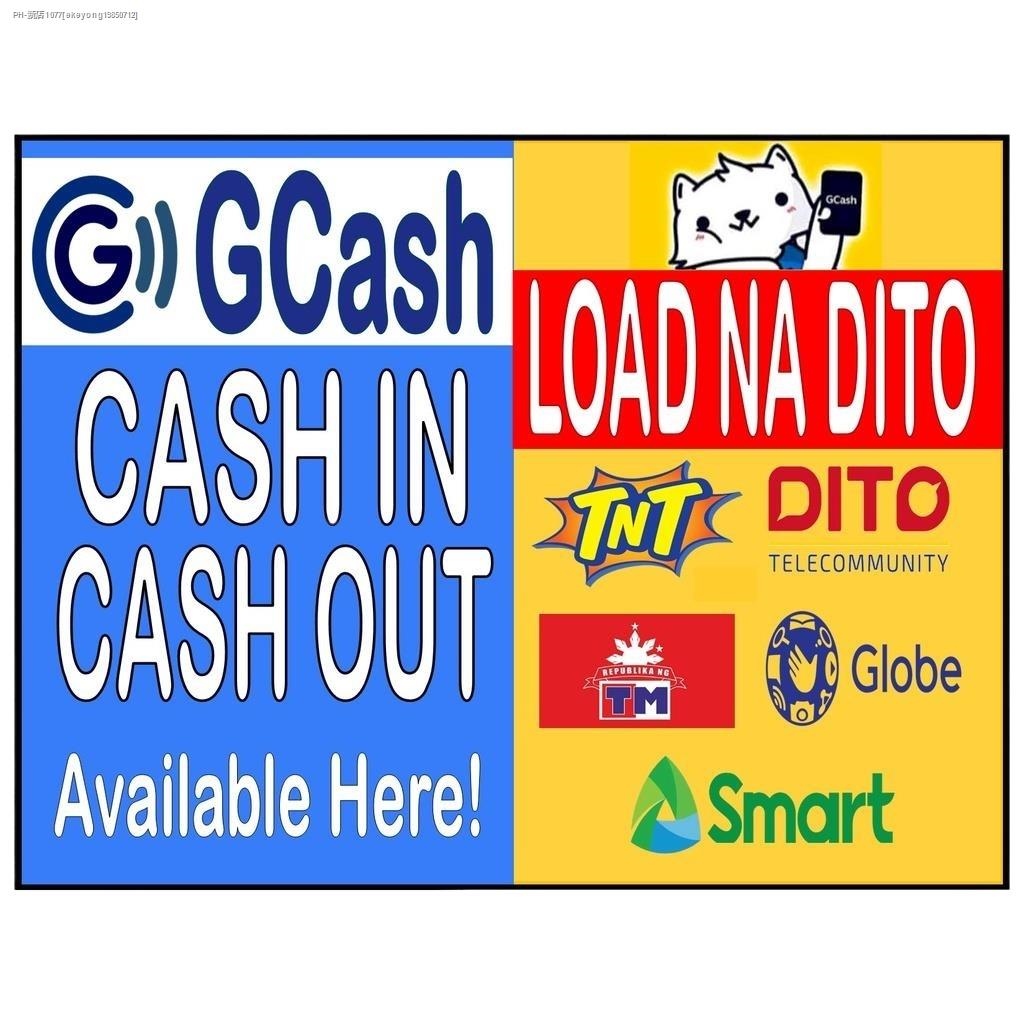 COD 2in1 GCASH CASH IN LOAD SIGNAGE LAMINATED | Lazada PH