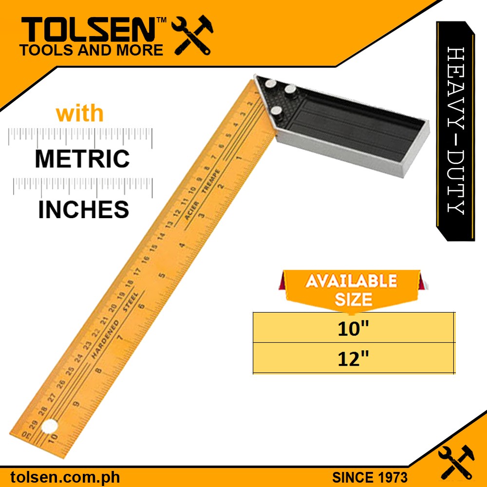 Tolsen Carpentry Angle Tri Square (250mm | 300mm) Aluminum Handle ...