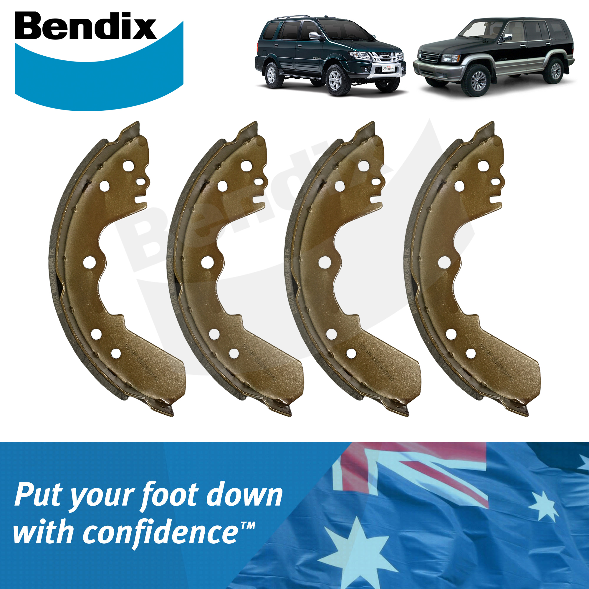 Bendix Brake Shoe DS4452/BS1662 Set for Isuzu Hi-Lander, Crosswind 1998-2015 and Pick-Up TFR ...