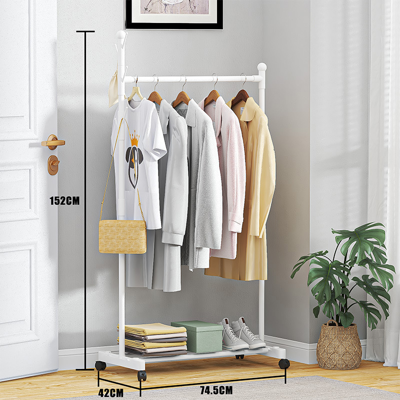 clothes rack with wheels Affordable Indoor Double Pole Telescopic ...