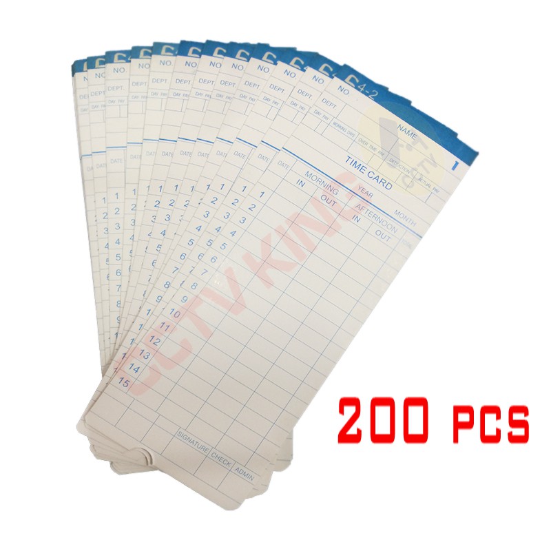 CCTV King 200 pcs. Time cards YOKATTA DX-5 Bundy Clock Time Cards DTR ...