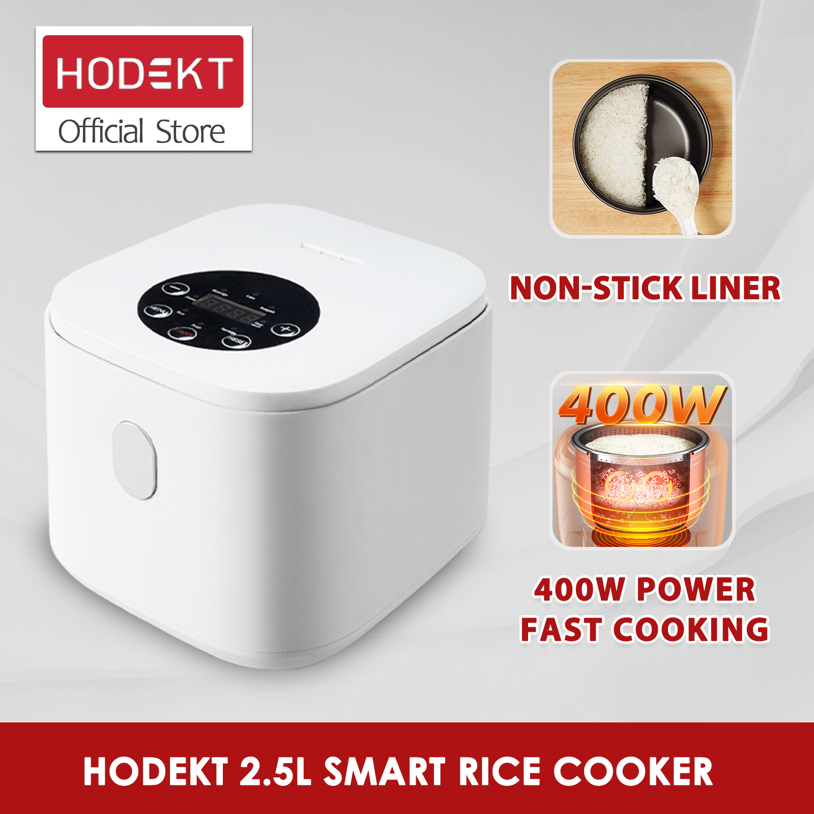 HODEKT 2.5L Multifunctional Rice Cooker with 24h Cooking Set Up & 8 ...