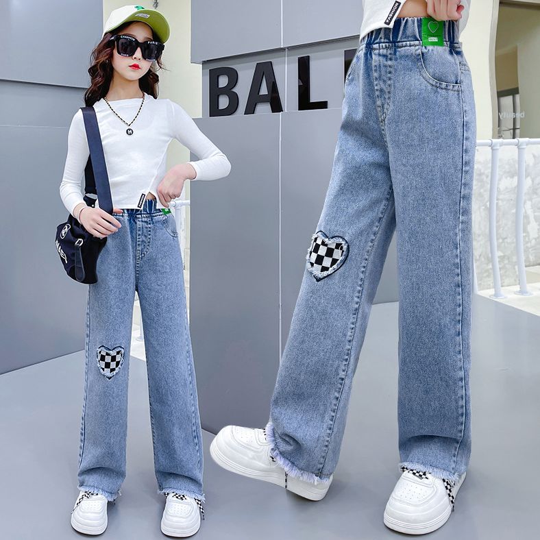 New Pants for Kids Girl Heart Design Maong Pants for Teens Girl Skinny ...