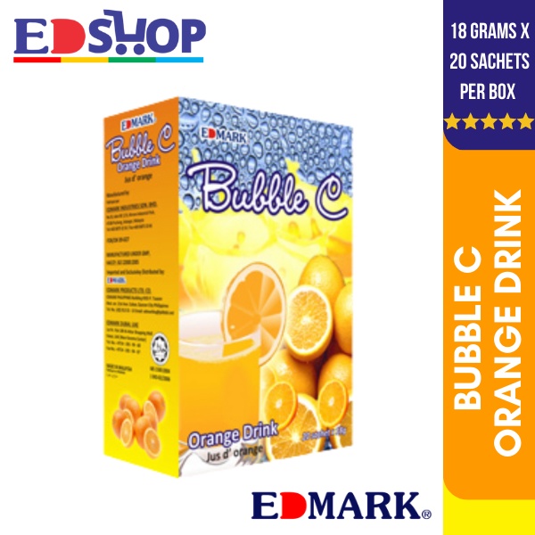 Edmark Products Original Bubble C Orange Drink 18 grams x 20 Sachets | FDA Natural Safe Food ...