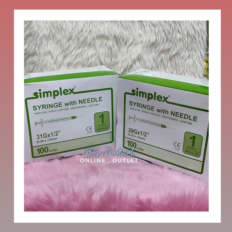 Insulin Syringe 1cc Simplex ( SOLD PER BOX - 100's) G31, G29 | Lazada PH