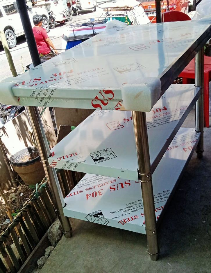THREE LAYER STAINLESS WORKING TABLE 120X60X80CM | Lazada PH