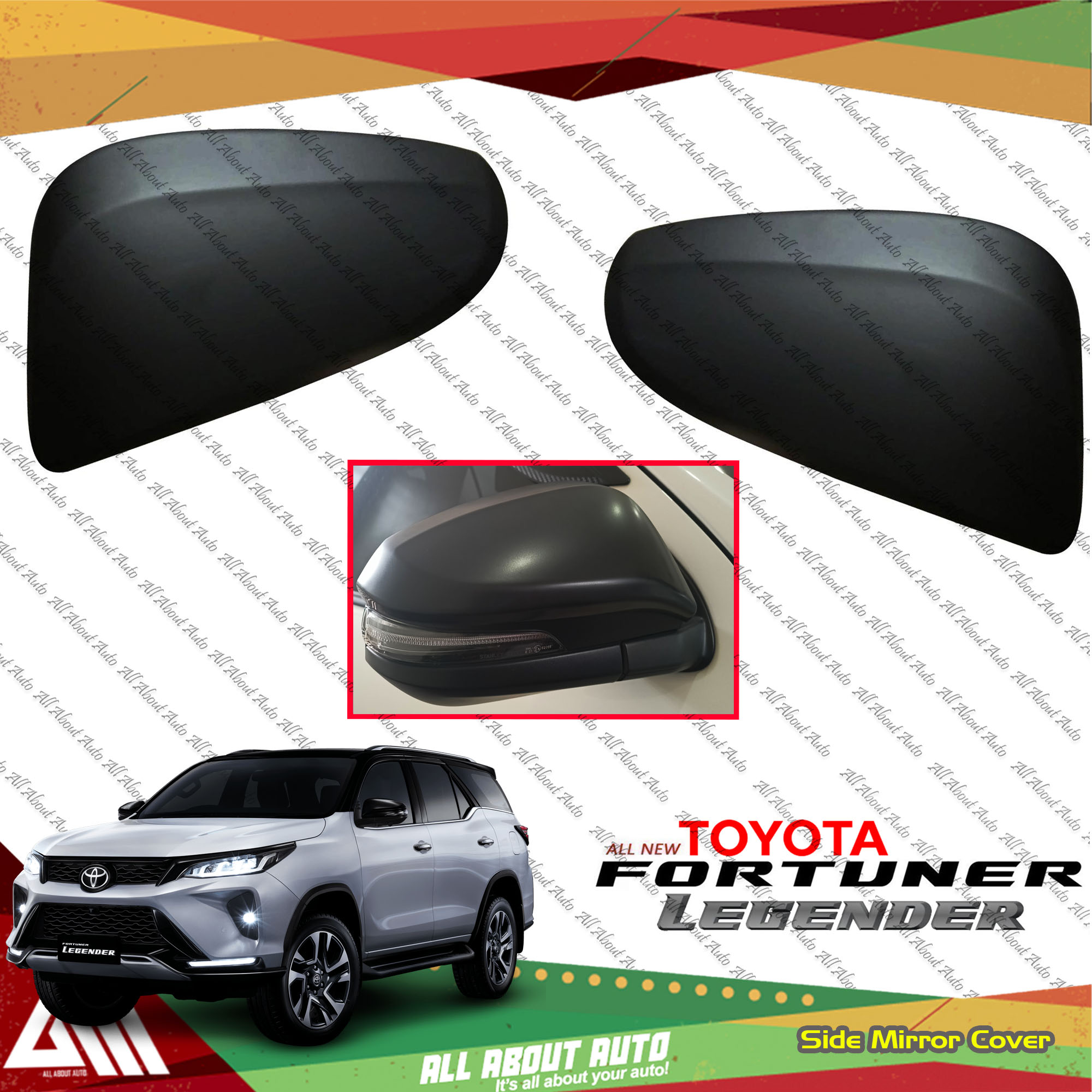 Toyota Fortuner 2021 Legender Side Mirror Cover (Matte Black) | Lazada PH